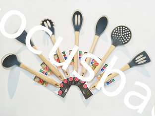 China Silicone Kitchen Utensil Set Spaghetti Server Soup Ladle Slotted Spoon Slotted Turner skimmer turner spoon supplier