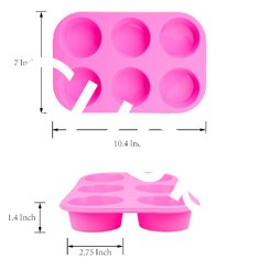 China 2 Pack Silicone round Muffin Pan, 6 Cup Baking Tin Non-Stick Bakeware mold for Cupcakes Puddings supplier