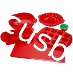 China Silicone Bakeware Set 18-Piece Set including Cupcake Molds, Muffin Pan, Bread Pan, Cookie Sheet, Bundt Pan supplier
