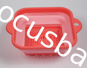 China FBAB3078 for wholesales square shape with smile face collapsible colander supplier