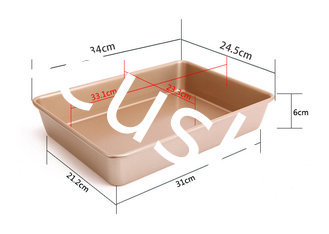 China Gold coating 13 inch non-stick deepened rectangular baking pan cake pan bread tin Europe bakeware supplier