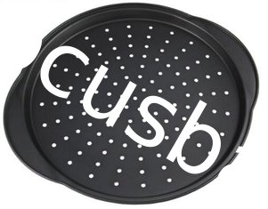 China Eco-Friendly 100% Food Grade 13 inch Non-stick Round Grill pan with Handle with holes supplier