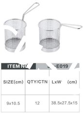 China stainless steel cylinder mini chips frying basket fine mesh deep fat fryer supplier