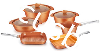 China Die cast ceramic coated non stick copper grill pan pot with stainless steel handle supplier