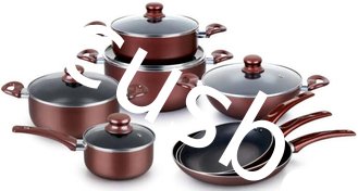 China Series of Hot selling press aluminum cookware set use non-stick coating pans supplier