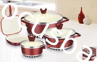 China cookware set with energy-saving bottom nonstick cookware set aluminium cookware set supplier