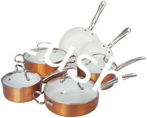 China 2017 new products aluminum cooper induction non stick ceramic cookware sets supplier