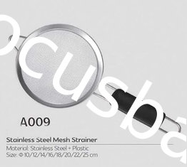 China Good helper for cooker Stainless steel large colander with long handle in kitchen tea and coffee strainer supplier