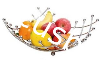 China Kitchen accessory Modern Europe Design Chrome Wire Metal Fruit Basket Stand supplier