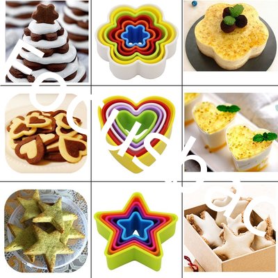 Plastic Multi-size set of 6 Multi-color Two-sided Round Cookie Biscuit Sandwich Fondant Cutter Set supplier
