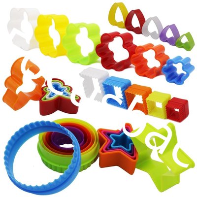 Plastic Multi-size set of 6 Multi-color Two-sided Round Cookie Biscuit Sandwich Fondant Cutter Set supplier
