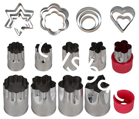 Stainless Steel Vegetable Cutter Shapes Set (20pcs) Vegetable Fruit Cookie Cutter Mold - Cute for Fun Food supplier