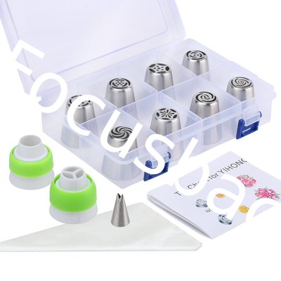 Reusable Silicone Icing Piping Cream Pastry Bag Cake DIY Decorating Tool russian piping tips with bag supplier