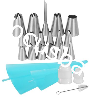 Reusable Silicone Icing Piping Cream Pastry Bag Cake DIY Decorating Tool russian piping tips with bag supplier