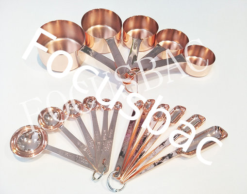 5pcs BPS Free stainless steel copper measuring cup and Spoons for daily use items supplier