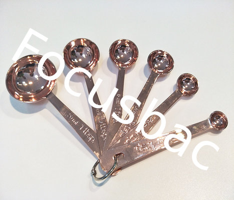 best seller measuring tools stainless steel copper coating measuring spoon/measuring cup set supplier