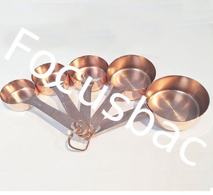 5pcs BPS Free stainless steel copper measuring cup and Spoons for daily use items supplier