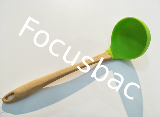 hot sale silicone kitchen Utensils cooking tools with wood bamboo handle Nonstick Cookware supplier