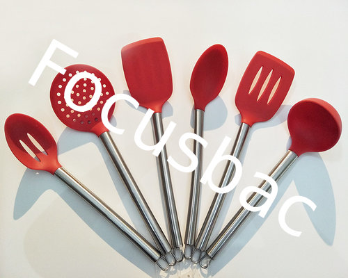 High quality FDA approval Silicone and Stainless Steel Kit of Serving Tong Spoon Spatula ladle tools supplier