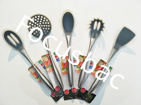 Nonstick Cooking Utensils 8 Piece,Silicone and Stainless Steel,Tong, Spoon,Spatula Tools,Pasta Server Ladle,Strainer supplier