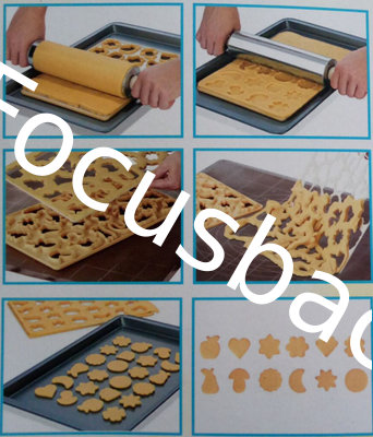 FB119990 24 shapes simple operate ABS 13*9.25 inch 2pcs cookie cutter tray supplier