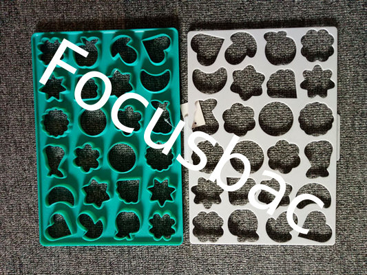 FB119990 24 shapes simple operate ABS 13*9.25 inch 2pcs cookie cutter tray supplier