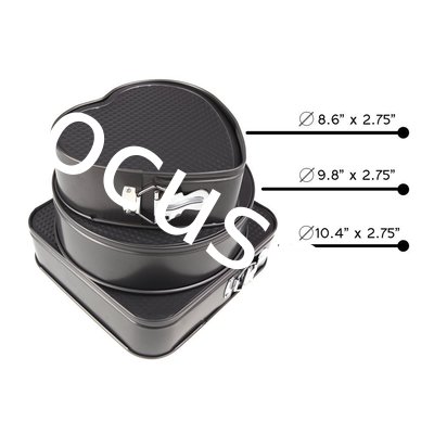 Nonstick Bakeware Springform Pan Set Bundle with 10-Inch Square, 9.8-Inch Round, 8.6-Inch Heart Shaped Cake Pan supplier