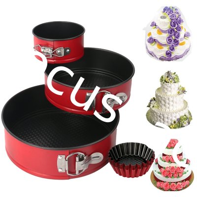 Nonstick Leakproof 3pcs(4”/7”/9”) Springform Pan set, Cake Pan Bakeware Cheesecake Pan with 4pcs Egg Tart Mold supplier