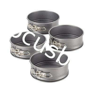 Novelty Nonstick Bakeware 4-Piece Springform Pan Set, Mini, Gray supplier