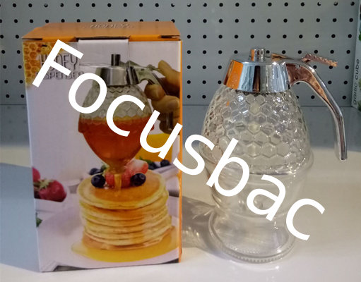 FB132908 Pure acrylic transparent honey dispenser with base set supplier