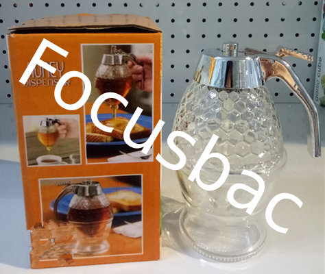 FB132908 Pure acrylic transparent honey dispenser with base set supplier