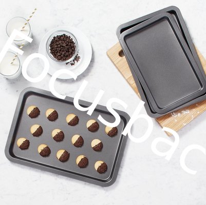 3-Piece Baking Sheet Set different sized metal cookie sheet/biscuit baking pan/cookie cake pan supplier