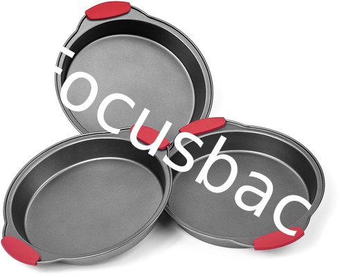 3 Piece NonStick Cake Pans Set with Silicone Handles Easy Release Non Stick Coating Wide Round Ends For Easy Handling supplier