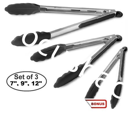 Kitchen Tongs (INCREDIBLY DURABLE STAINLESS STEEL) Silicone Tips & Ergonomic Soft Grips Perfect Cooking Utensil supplier