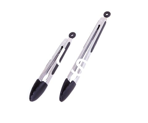 Food Grade Non-Stick Silicone Tips Stainless Steel Kitchen Serving Tongs supplier
