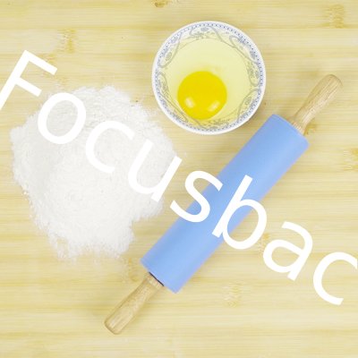 Safety FDA Food Grade Baking Tools Silicone Rolling Pin Non-stick Surface Wooden Handle (12 inch, Blue) supplier