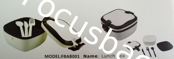 FBAB001 2 layers PP plastic lunch box with fork spoon knife inside locks on side supplier
