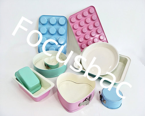 Light Green Blue Pink Turquoise Non-stick Ceramic Coating Bakeware Set loaf muffin pan in Colorful Ceramic Coating supplier