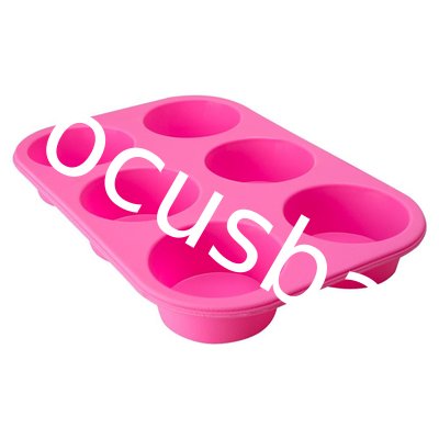2 Pack Silicone round Muffin Pan, 6 Cup Baking Tin Non-Stick Bakeware mold for Cupcakes Puddings supplier