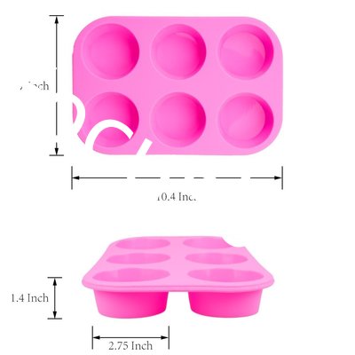 2 Pack Silicone round Muffin Pan, 6 Cup Baking Tin Non-Stick Bakeware mold for Cupcakes Puddings supplier