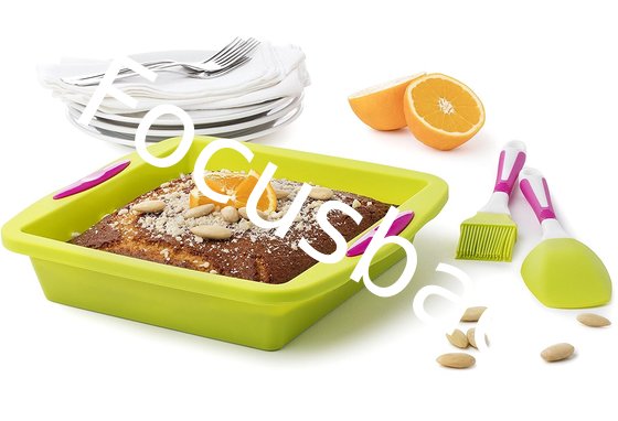 Square Cake Pan Baking Mold MeatLoaf bread Pie set with Spatula and Brush Extra Thick and Solid Silicone supplier