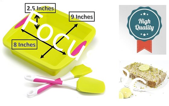 Square Cake Pan Baking Mold MeatLoaf bread Pie set with Spatula and Brush Extra Thick and Solid Silicone supplier