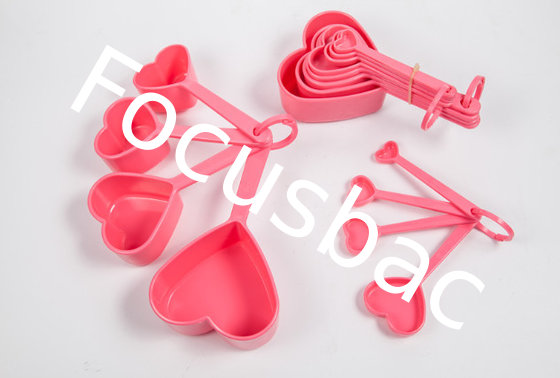 FBAB101 for wholesales set of 8 heart shape eco-friendly measuring spoon supplier