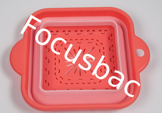 FBAB3078 for wholesales square shape with smile face collapsible colander supplier