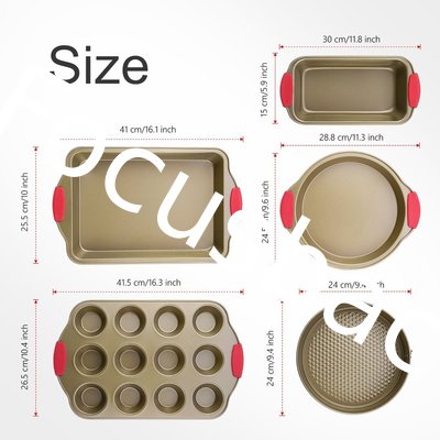 Bakeware Set Kitchen Komforts 5-Piece Non-Stick Baking Pan Set with Silicone Handle Grips Carbon Steel supplier