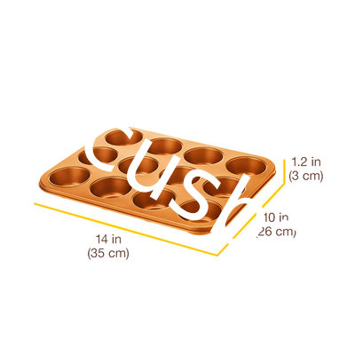 6 pcs Copper Bakeware Set with Nonstick Coating, cake pan,baking tray supplier