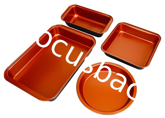 Copper Bakeware Set Oblong Rectangular Pan Brownie Pan Round Cake Pan and Meat Loaf Pan supplier