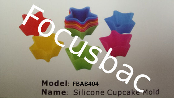 FBAB403 for wholesales BPA free flower heart star shapes silicone cupcake mold supplier