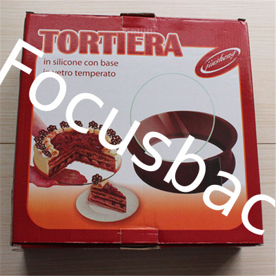 Custom Made Newest Design Silicone 9 Inch Springform Cheesecake Baking Pan With Glass Base supplier