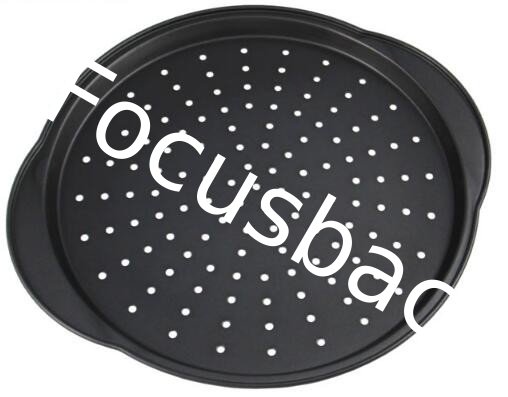 Eco-Friendly 100% Food Grade 13 inch Non-stick Round Grill pan with Handle with holes supplier